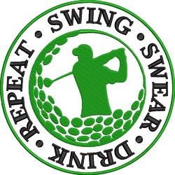 Swing Swear Drink Embroidery Design | EmbroideryDesigns.com