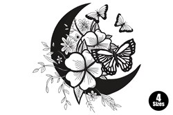 Butterfly Moon Embroidery Design | EmbroideryDesigns.com