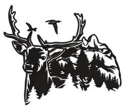 Deer Scene Embroidery Design | EmbroideryDesigns.com