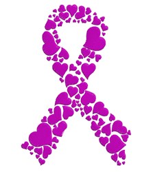 Cancer Ribbon Hearts Embroidery Design | EmbroideryDesigns.com