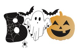 Halloween Boo Embroidery Design | EmbroideryDesigns.com