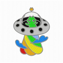 Colorful UFO Delight Embroidery Design | EmbroideryDesigns.com