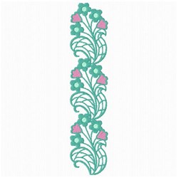 Vertical Floral Vine Embroidery Design | EmbroideryDesigns.com