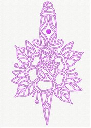 Dagger Rose Embroidery Design | EmbroideryDesigns.com