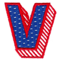 Applique Letter V Embroidery Design | EmbroideryDesigns.com