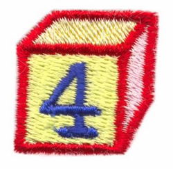 Building Block Number 4 Embroidery Design | EmbroideryDesigns.com