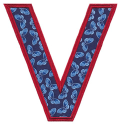 Applique Alphabet V Embroidery Design | EmbroideryDesigns.com