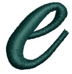 Script Lower Case e Embroidery Design | EmbroideryDesigns.com