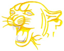 Panther Head Outline Embroidery Design | EmbroideryDesigns.com
