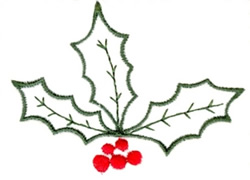 Holly Embroidery Design | EmbroideryDesigns.com