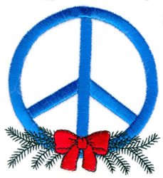 Christmas Peace Symbol Embroidery Design | EmbroideryDesigns.com