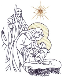 Nativity Scene Embroidery Design | EmbroideryDesigns.com