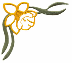 Daffodil Corner Embroidery Design | EmbroideryDesigns.com