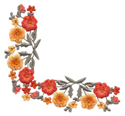 Poppy Corner Embroidery Design | EmbroideryDesigns.com