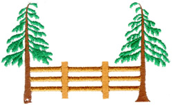 Trees and Fence Embroidery Design | EmbroideryDesigns.com