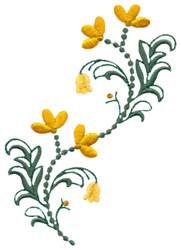 Curved Meadow Flowers Embroidery Design | EmbroideryDesigns.com