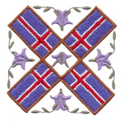 Icelandic Flag Embroidery Design | EmbroideryDesigns.com