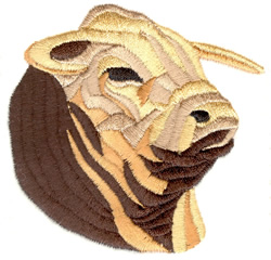 Horned Bull Head Embroidery Design | EmbroideryDesigns.com