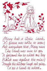 Mary Had Lamb Redwork Embroidery Design | EmbroideryDesigns.com