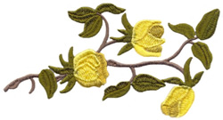 Yellow Roses Embroidery Design | EmbroideryDesigns.com