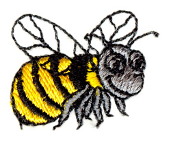 Small Bee Embroidery Design | EmbroideryDesigns.com