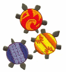 Aztec Turtles Embroidery Design | EmbroideryDesigns.com