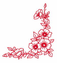 Poppy Corner Embroidery Design | EmbroideryDesigns.com