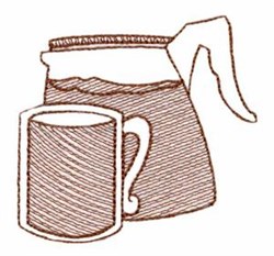 Pot and Mug Embroidery Design | EmbroideryDesigns.com
