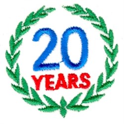 20 Year Anniversary Embroidery Design | EmbroideryDesigns.com