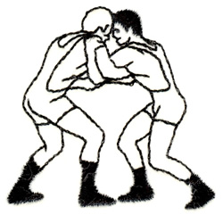 Wrestlers Outline Embroidery Design | EmbroideryDesigns.com