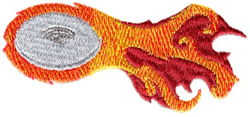 Flaming Disc Embroidery Design | EmbroideryDesigns.com