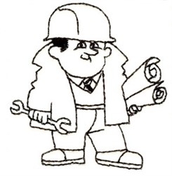 Construction Worker Outline Embroidery Design | EmbroideryDesigns.com