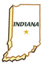 Indiana State Outline Embroidery Design | EmbroideryDesigns.com