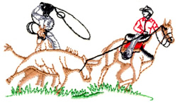 Team Roping Embroidery Design | EmbroideryDesigns.com