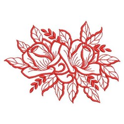Redwork Roses Embroidery Design | EmbroideryDesigns.com
