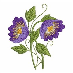 Purple Flowers Embroidery Design | EmbroideryDesigns.com