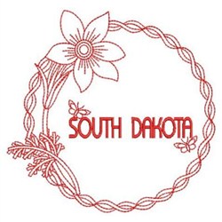Redwork S Dakota Floral Embroidery Design | EmbroideryDesigns.com