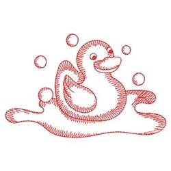 Redwork Duck Embroidery Design | EmbroideryDesigns.com