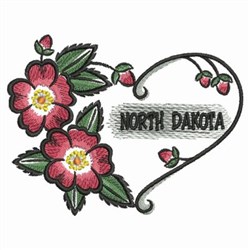 North Dakota Prairie Rose Embroidery Design | EmbroideryDesigns.com