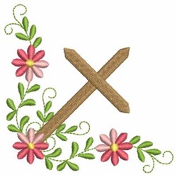 Heirloom Floral Cross Embroidery Design | EmbroideryDesigns.com