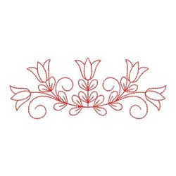 Redwork Floral Border Embroidery Design | EmbroideryDesigns.com