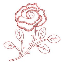 Redwork Rose Embroidery Design | EmbroideryDesigns.com