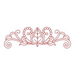 Redwork Leaf Border Embroidery Design | EmbroideryDesigns.com