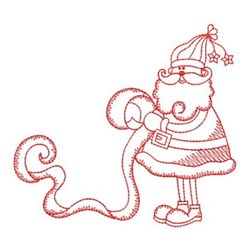 Redwork Santa & List Embroidery Design | EmbroideryDesigns.com