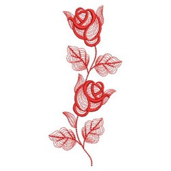 Redwork Rippled Roses Embroidery Design | EmbroideryDesigns.com