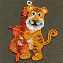 FSL Cello Tiger Embroidery Design | EmbroideryDesigns.com