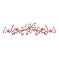 Redwork Floral Border Embroidery Design | EmbroideryDesigns.com