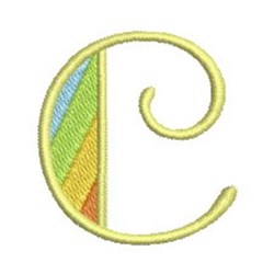 Rainbow C Embroidery Design | EmbroideryDesigns.com