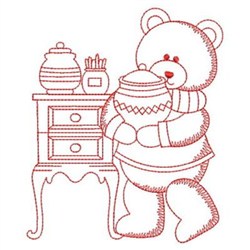Redwork Country Bear Embroidery Design | EmbroideryDesigns.com