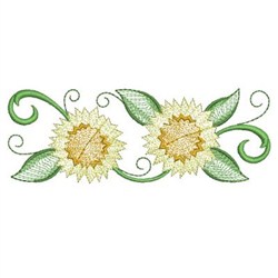 Rippled Golden Acacia Wattle Embroidery Design | EmbroideryDesigns.com